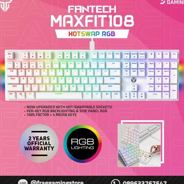 Jual Fantech Maxfit108 Maxfit 108 Hotswap Rgb Keyboard Mechanical Mk855 ...