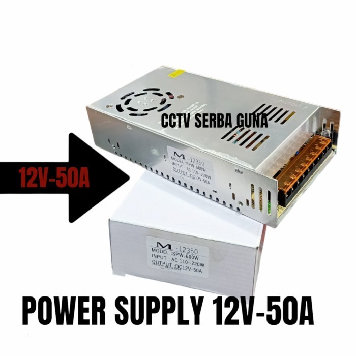 Jual Terlaris!! Psu 50A 12V 600W Power Supply 12Volt 50 Amper Trafo ...