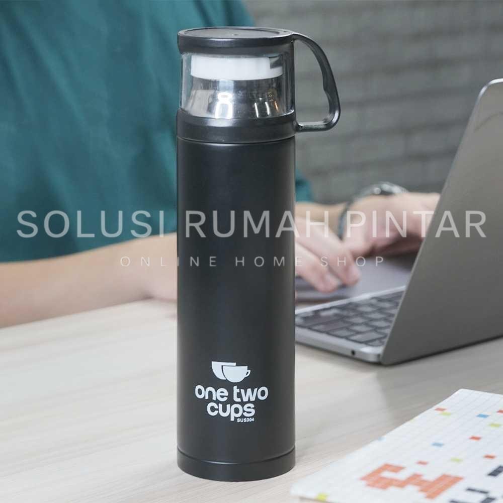 Jual Botol Minum Termos Air Panas Dingin with Cup Head - One Two Cups ...