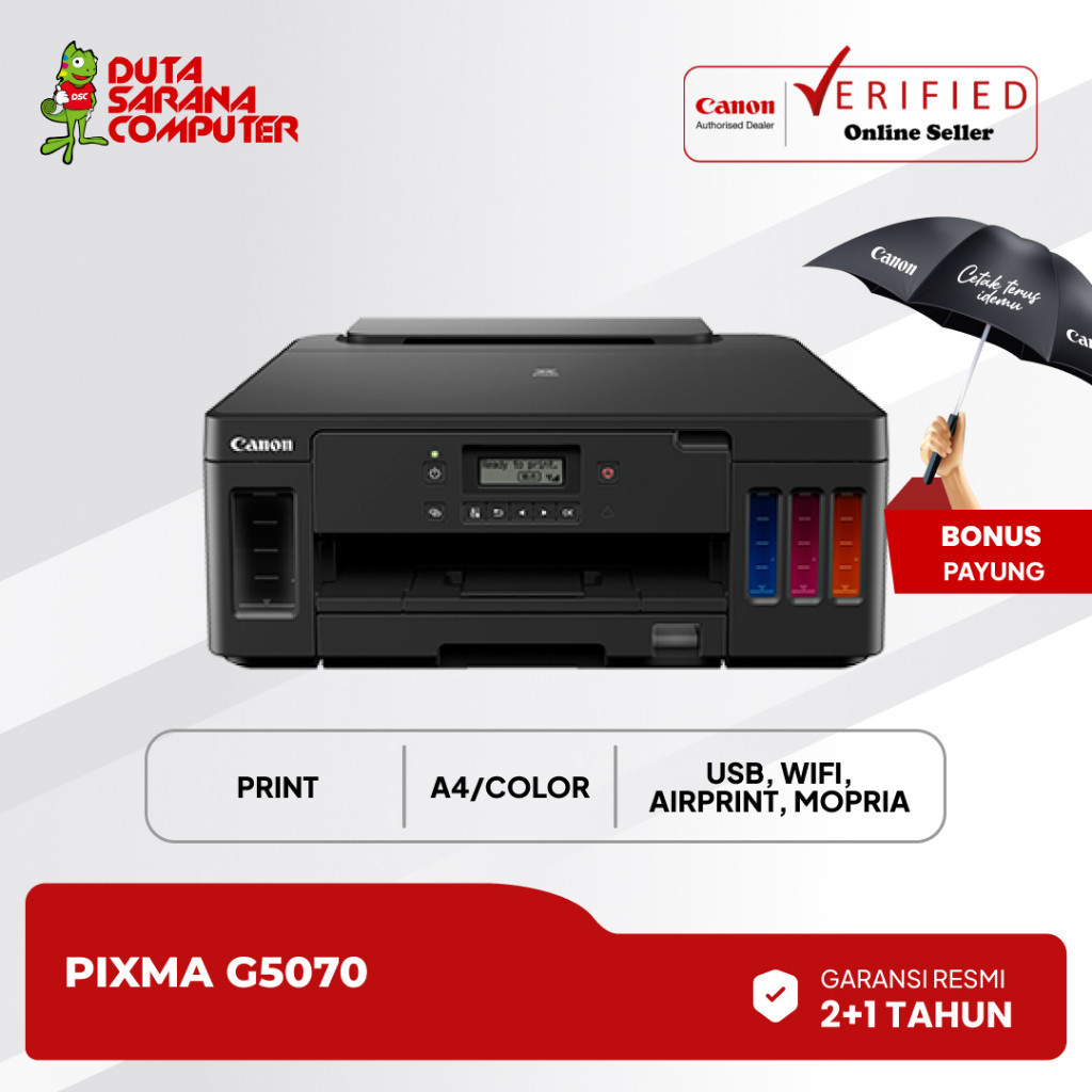 Jual CANON PIXMA G5070 SINGLE FUNCTION PRINTER A4 WIRELESS AUTO DUPLEX ...