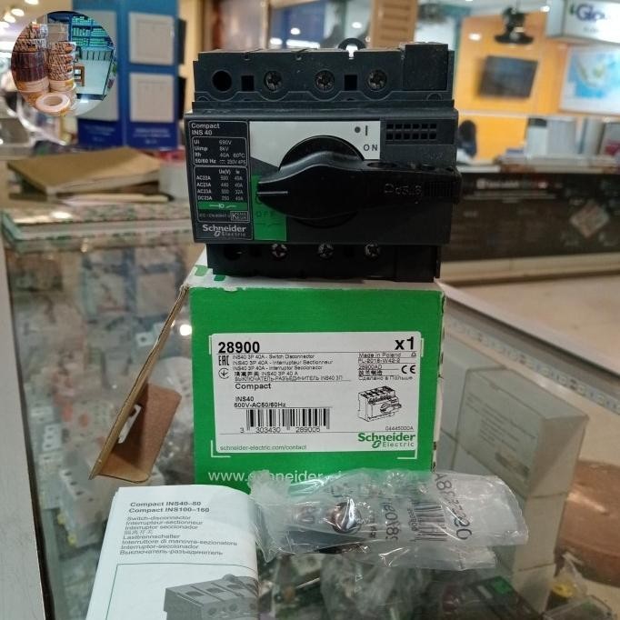 Jual INS40 3P 40A SWITCH DISCONNECTOR SCHNEIDER INS 40 28900 ORIGINAL ...