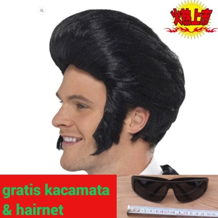 Jual Terbaru Wig Rambut Palsu Jambul Elvis Presley Cosplay Rock N Roll ...