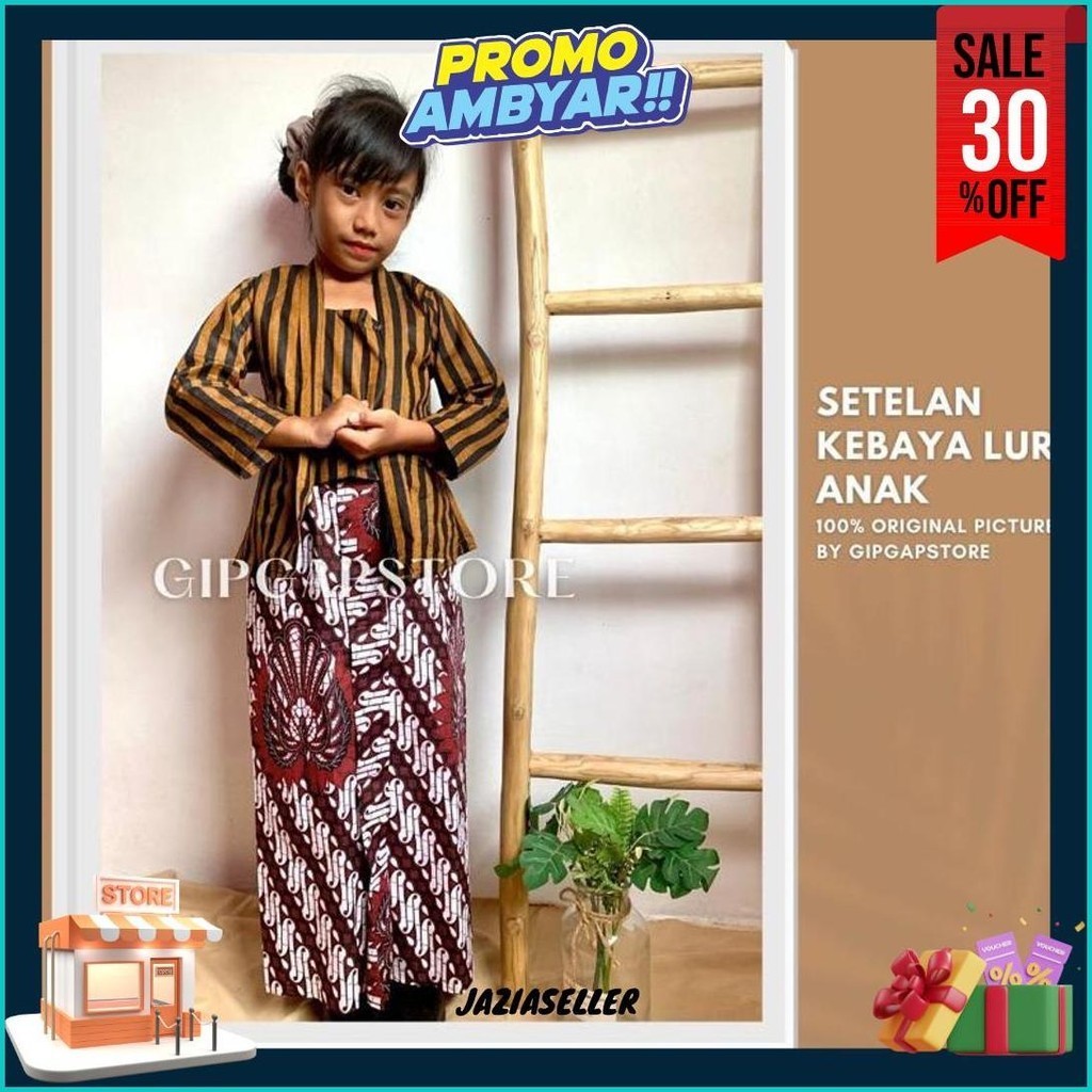 Jual (Promo) Setelan Kebaya Lurik Anak - Setelan Baju Adat Anak - Kebaya Lurik Anak (Ready|Cod ...