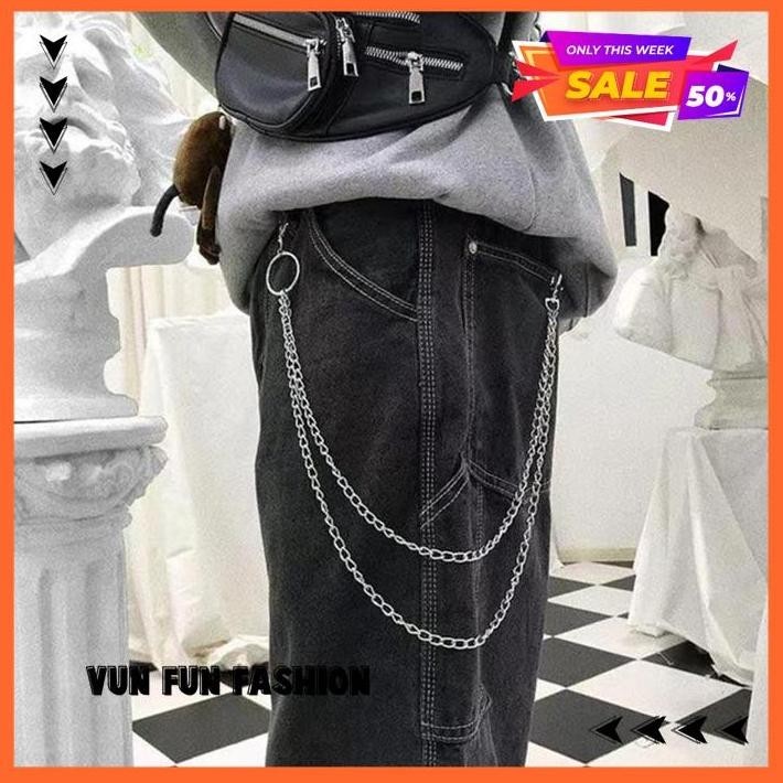Jual RANTAI CELANA PRIA PUNK 2 LAYER ANTI KARAT AKSESORIS CELANA STYLE ...
