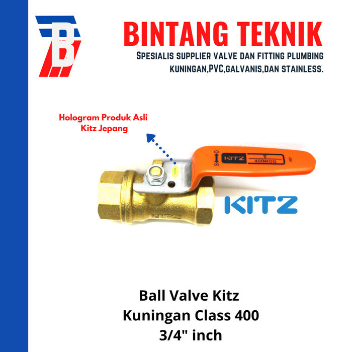 Jual BALL VALVE / STOP KERAN KITZ KUNINGAN 3/4" INCH CLASS 400 WOG | Shopee Indonesia