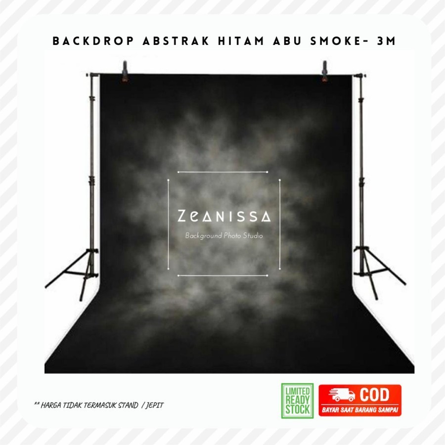 Jual Background Backdrop layar latar Studio Foto abstrak abu smoke 3x2 ...