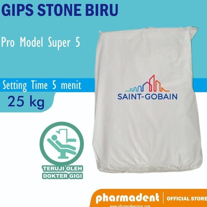 Jual Gips Stone Biru Moldano Saint Gobain USA Model Super 5 Tipe 2 25 ...