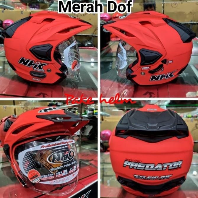 Jual Terlaris Helm Nhk Half Face Nhk Crypton Nhk Double Visor Black Doff Ready Stok | Shopee ...