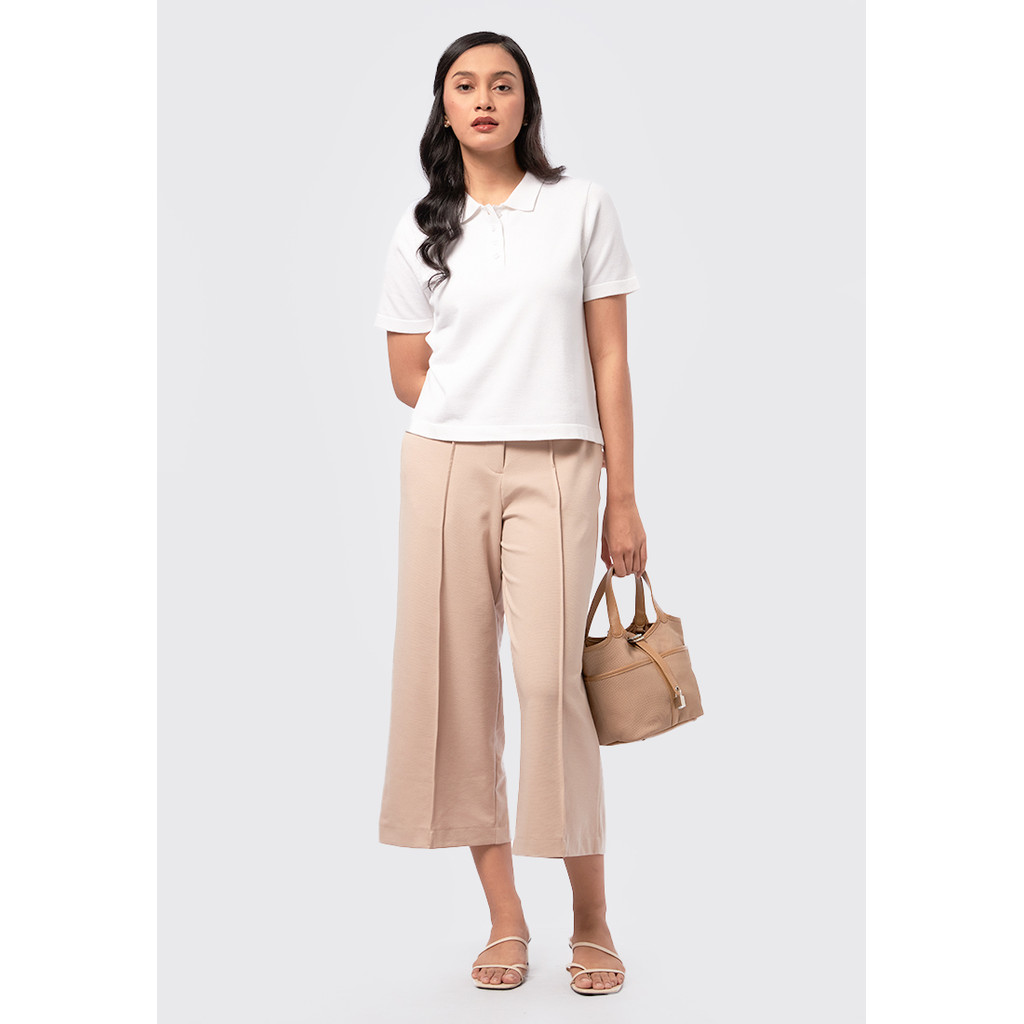 Jual Executive Short Sleeve Knit Polo Top Off White | Shopee Indonesia