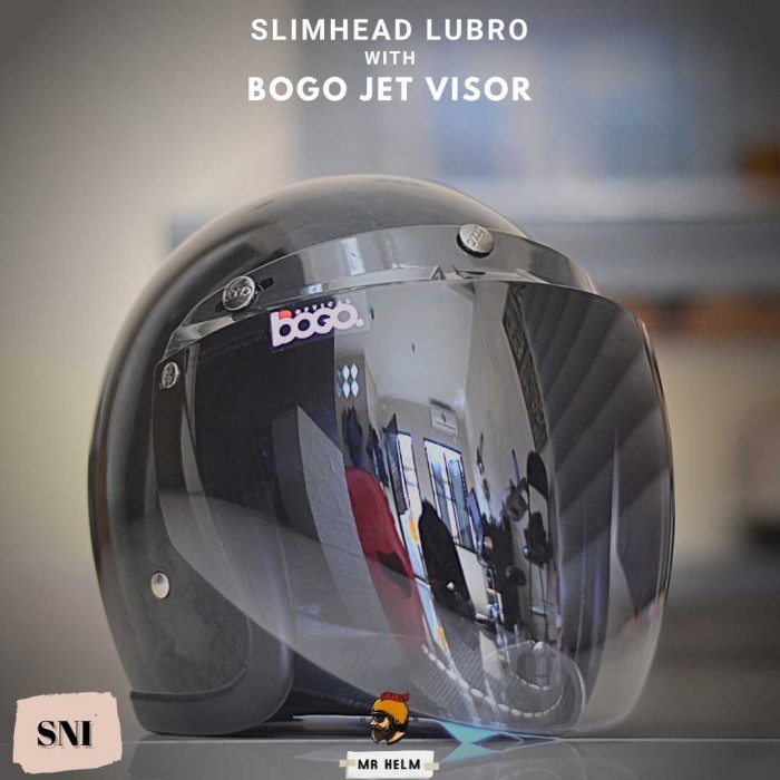Jual Visor kaca bogo slimhead jet visor dual tone premium mr helm A9 ...