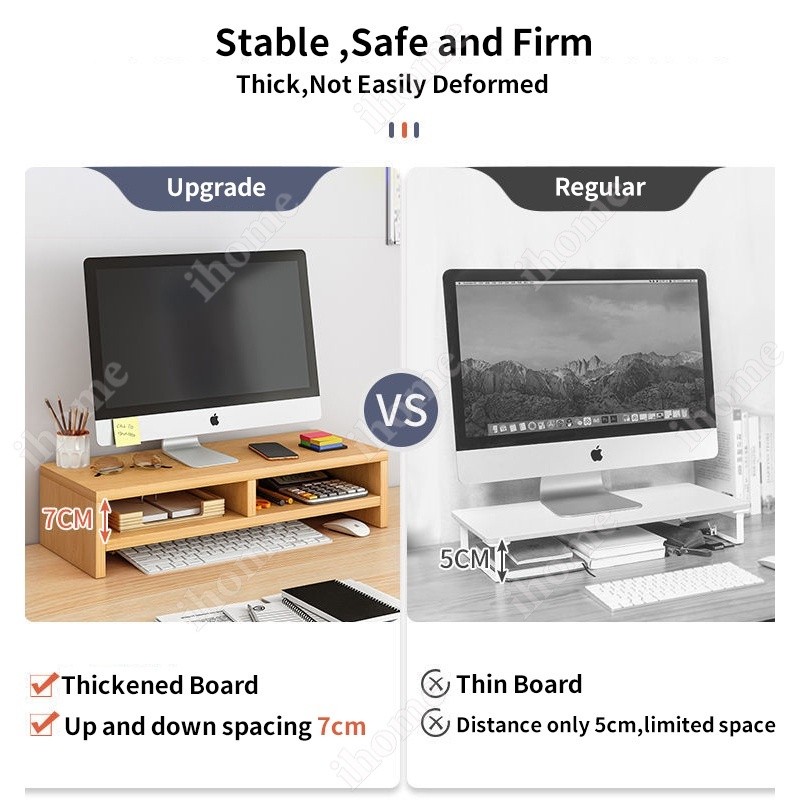 Jual Stand Monitor Kayu Meja Monitor Rak Monitor Desktop Dudukan ...