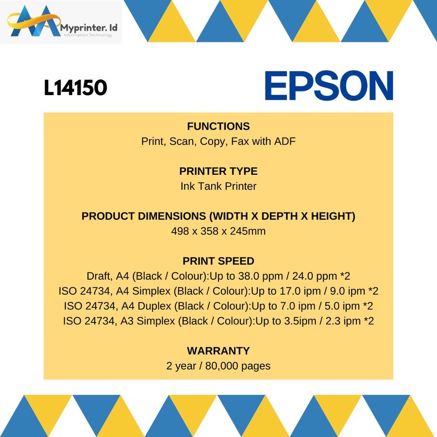 Jual Printer Epson EcoTank L14150 A3+ Wi-Fi Duplex Wide-Format All-in ...