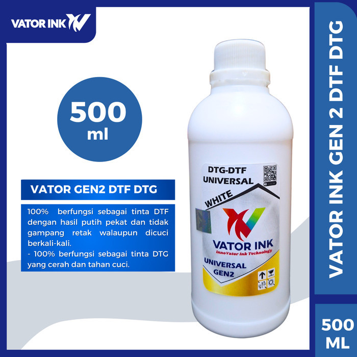 Jual Wade Vator White Universal Gen2 Dtg Dtf 500Ml Tinta Putih Sablon Digital | Shopee Indonesia