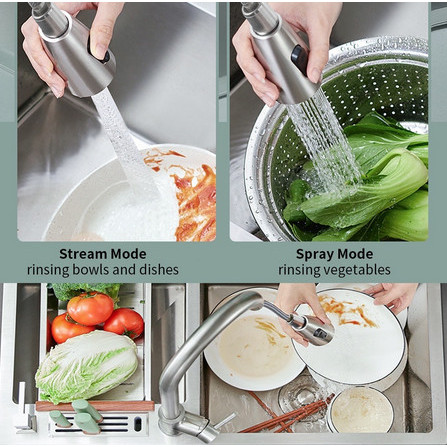 Jual Kran Sink Tarik HITAM / SILVER SUS 304 Keran Angsa Cuci Piring ...