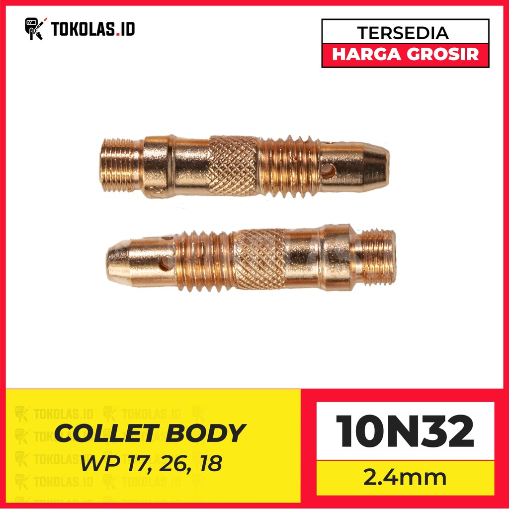 Jual Collet Body Argon Stang Las TIG Torch 2.4 MM Kolet Colet WP17 WP18 WP26 WP 17 18 26 10N32 2 ...