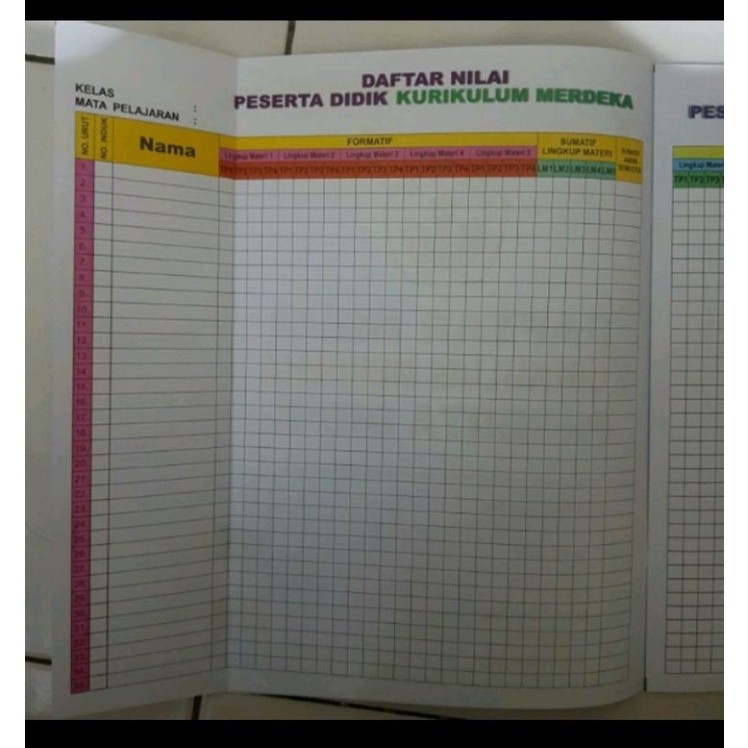 Jual BUKU DAFTAR NILAI KURIKULUM MERDEKA PESERTA DIDIK SD SMP SMA SMK ...