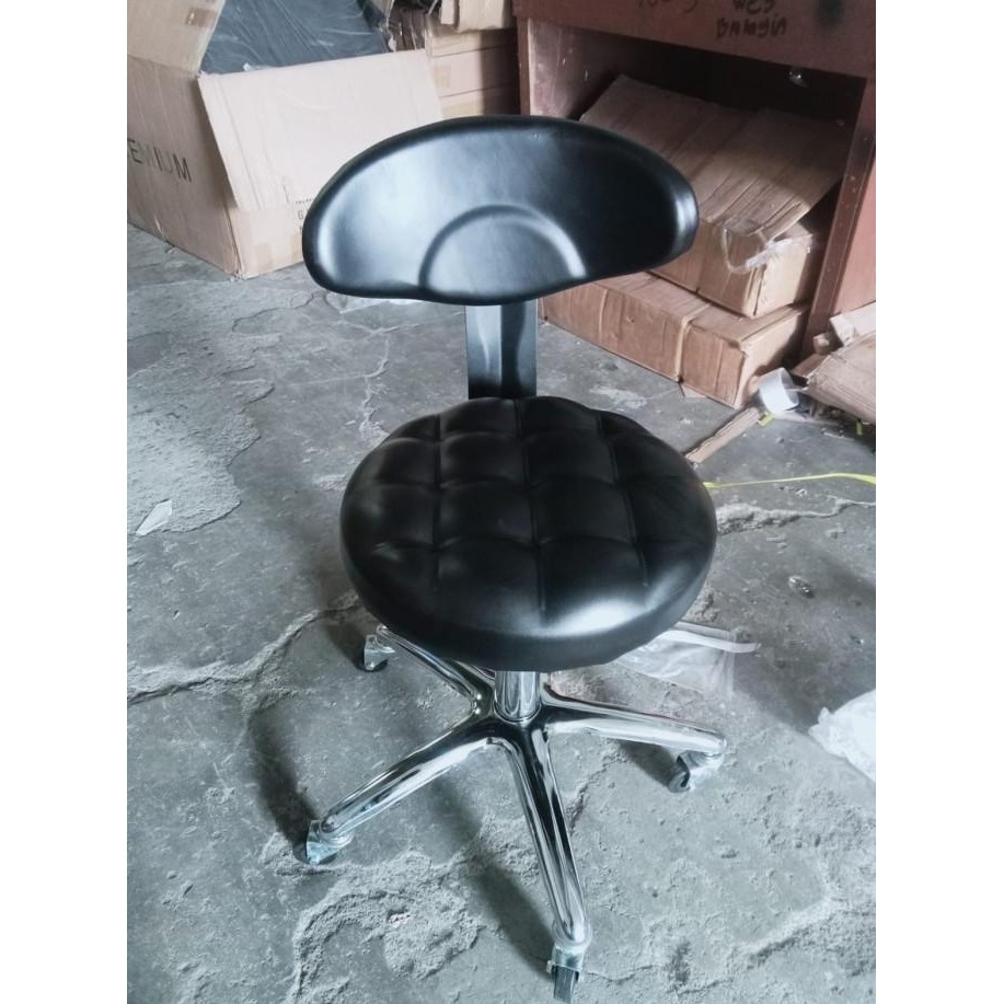 Jual Kursi Bulat Roda Bar stool Salon Lab Drum Hidrolik Kaki Besi ...