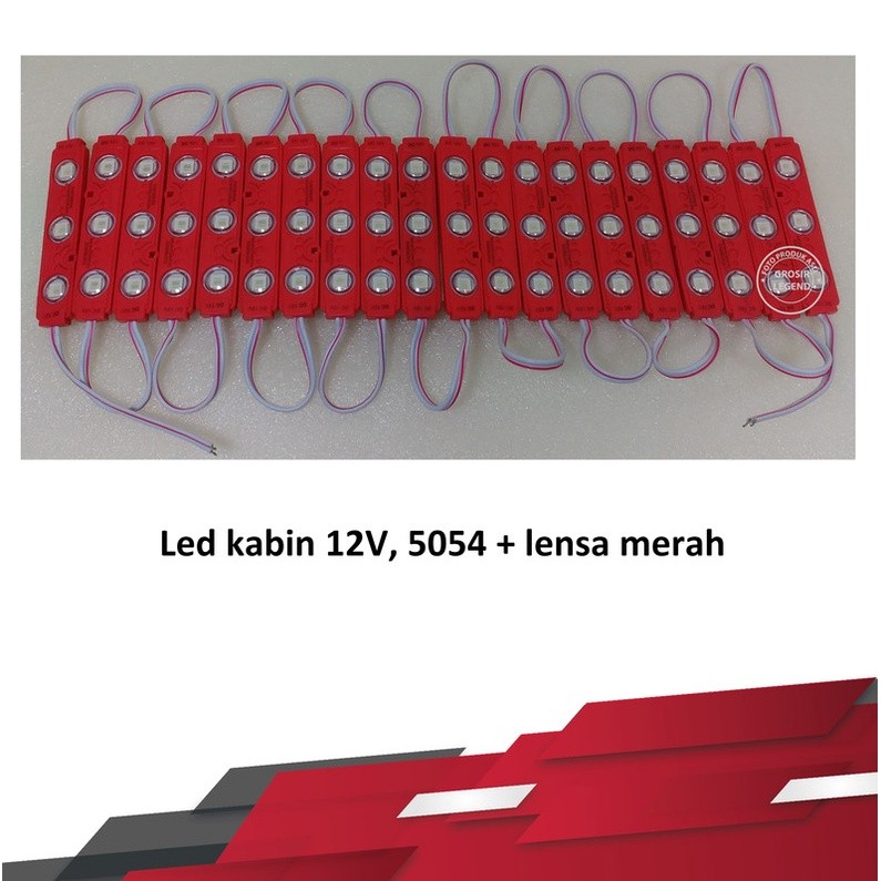 Jual Lampu led modul strip led kabin 5054 3 led 12 volt merah | Shopee Indonesia