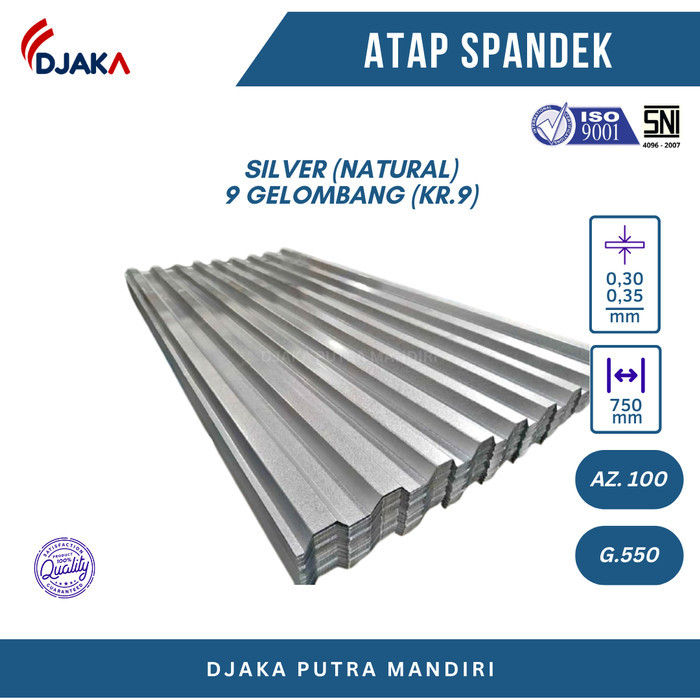 Jual `````````] Atap Spandek Silver 9 Gelombang | Shopee Indonesia