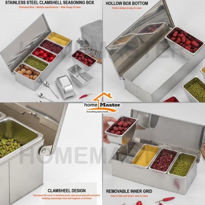 Jual Tempat Bumbu/Condiment Container Stainless Tebal Set 4 Pcs Tbs4Set ...
