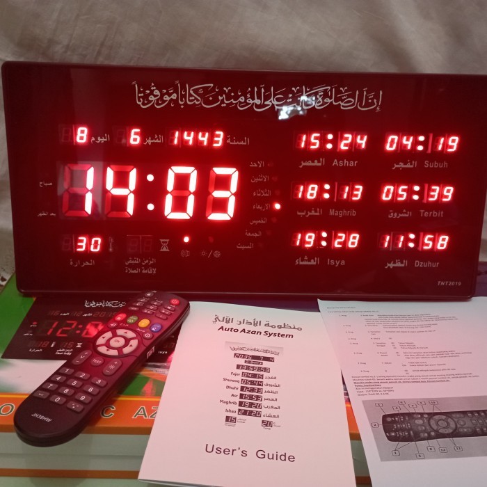 Jual Jam Digital LED Jadwal Sholat Mushola Masjid Adzan Otomatis ...