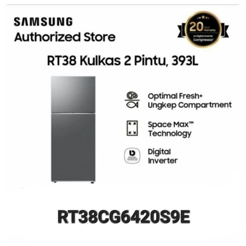 Jual Kulkas Samsung 2Pintu RT38 RT38CG6420S9E Digital Inverter 393L | Shopee Indonesia