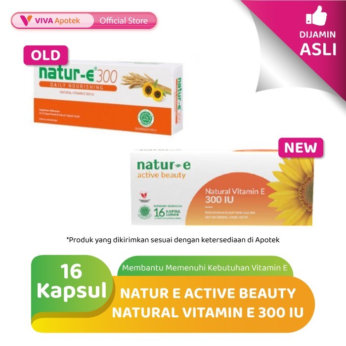Jual Natur E Active Beauty Natural Vitamin E 300 IU (16 Kapsul) | Shopee Indonesia