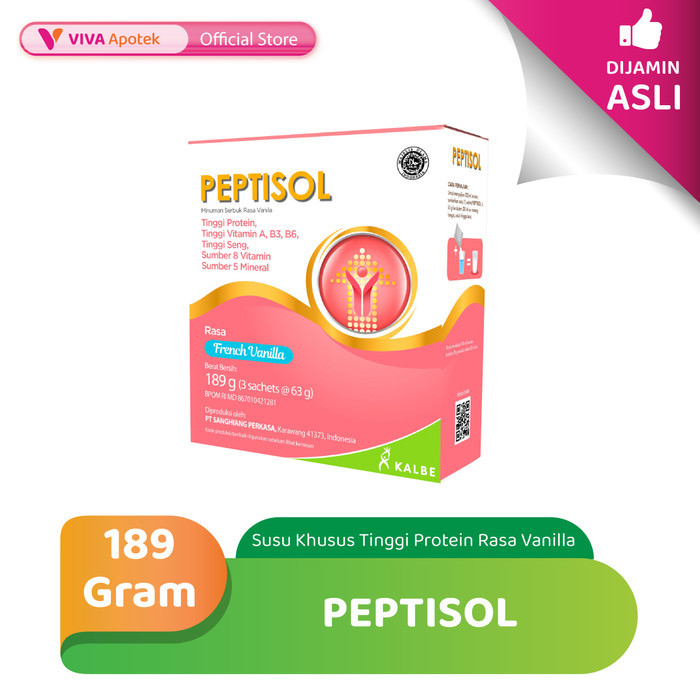 Jual Peptisol Susu Khusus Tinggi Protein Rasa Vanilla (189 Gram ...