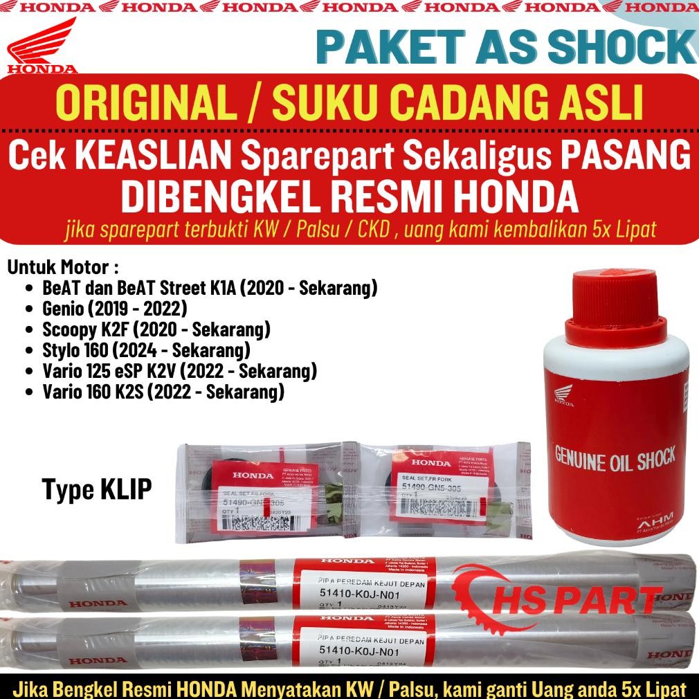 Jual Paket AS Shock Depan Beat New Deluxe Street Genio Scoopy Vario 125 ...