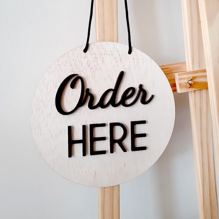 Jual Promo Order Here Signage / Sign Board / Sign Kayu Keren | Shopee ...