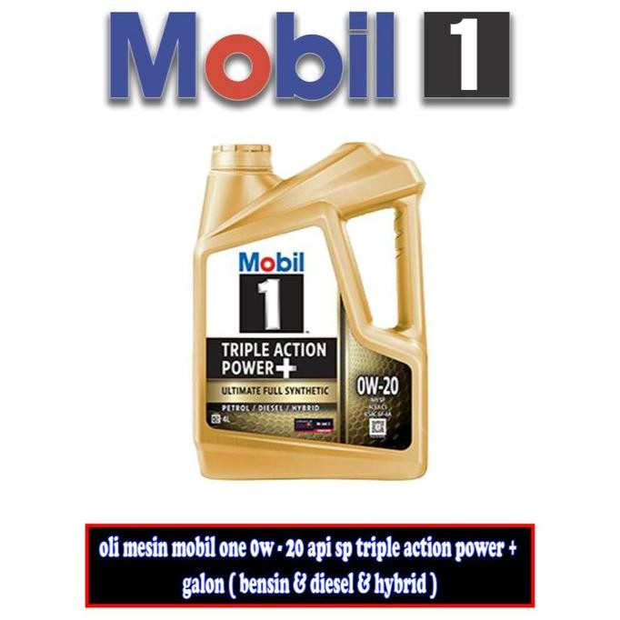Jual Oli !! Oli Mobil 1 0W-20 0W20 Api Sp Triple Act Pwr+ 4Lt Bnsin ...