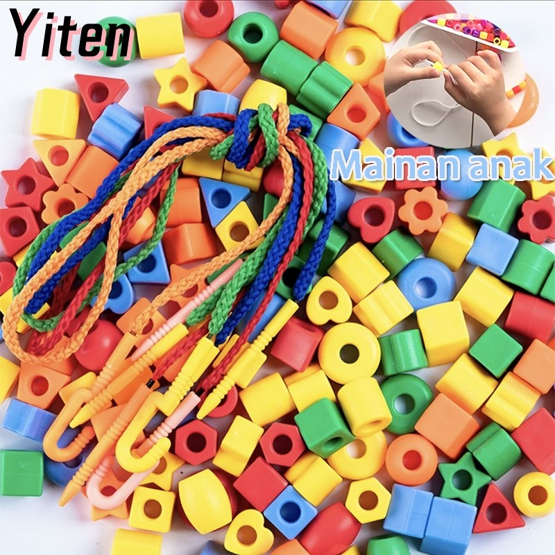 Jual Yiten Mainan Sensorik Edukatif Gelang Bentuk Geometri Montessori ...