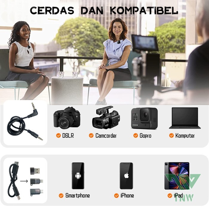 Jual Ready!!! TNW-N9/N8 Wireless Microphone Mic Wireless Clip on Mikrofon Youtuber | Shopee ...