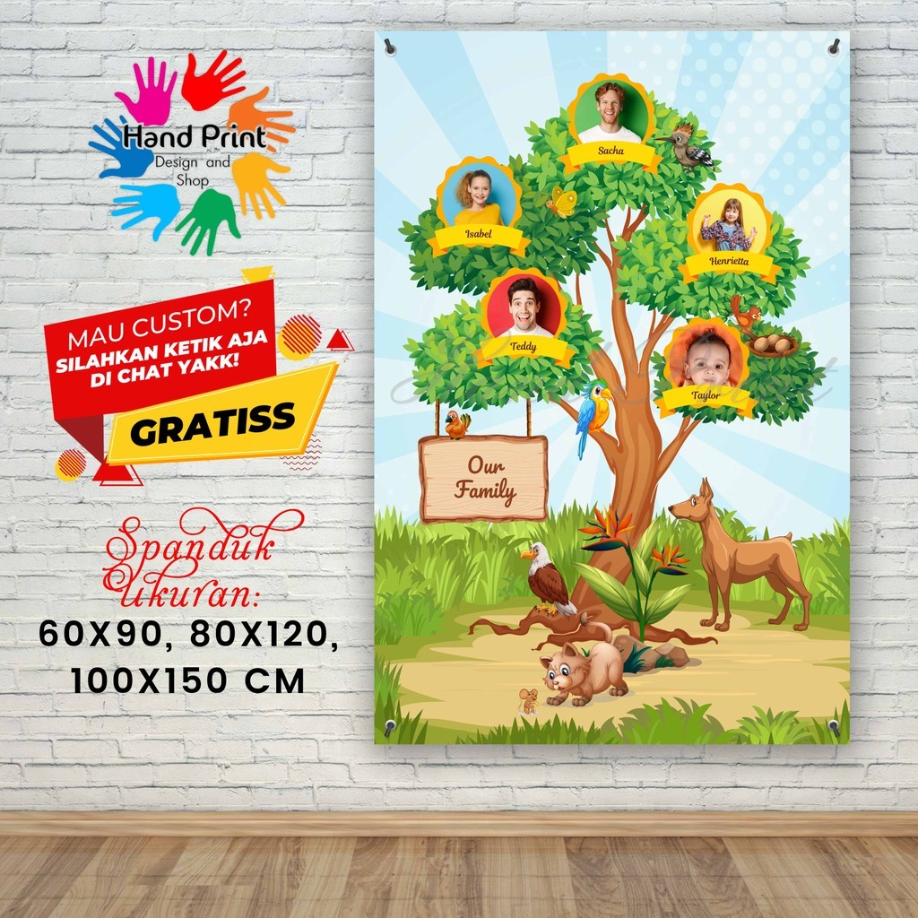 Jual Cetak Spanduk Banner Pohon Literasi Sekolah Family Tema Hutan ...