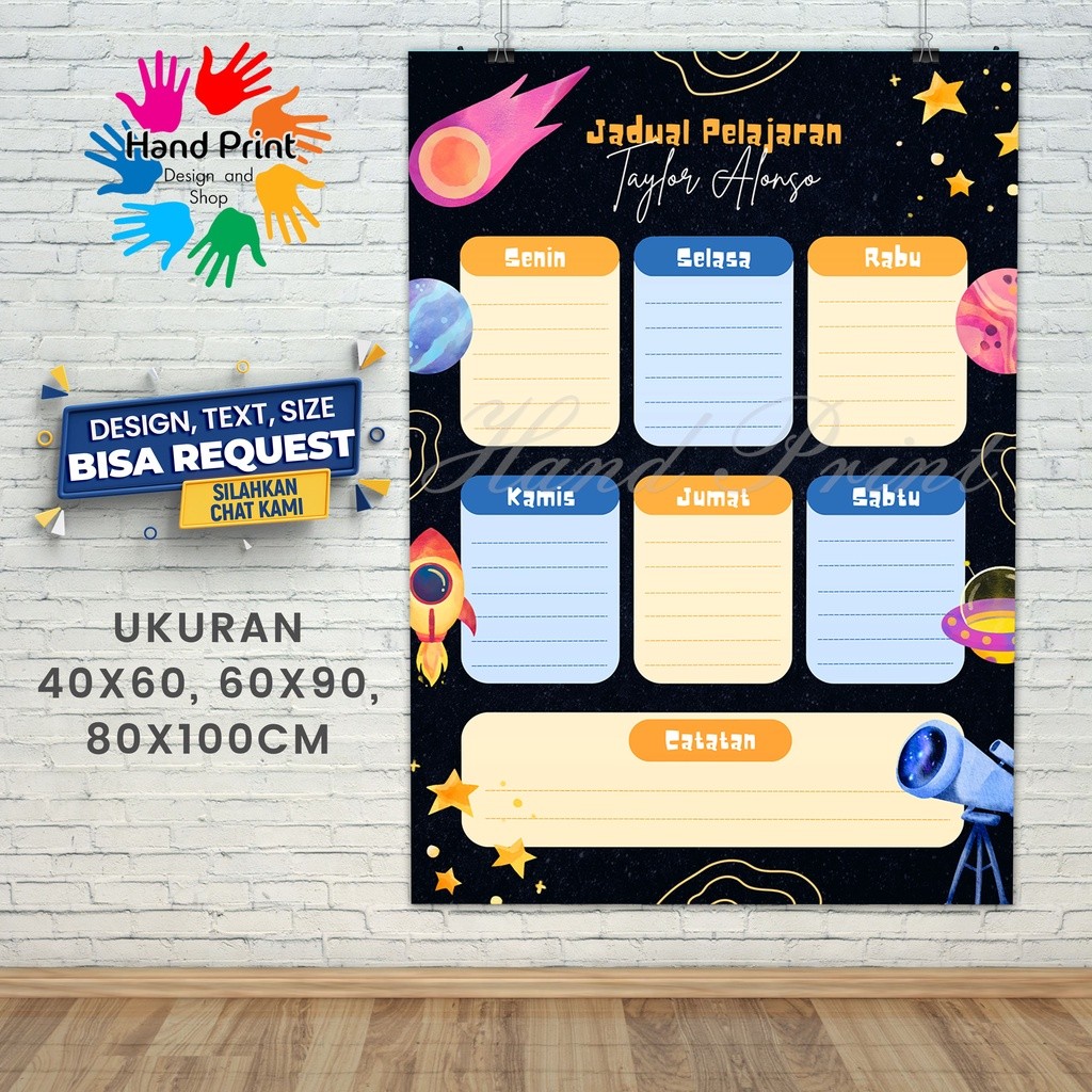 Jual Spanduk Banner MMT Jadwal Pelajaran Jadwal Piket Kelas Buat ...
