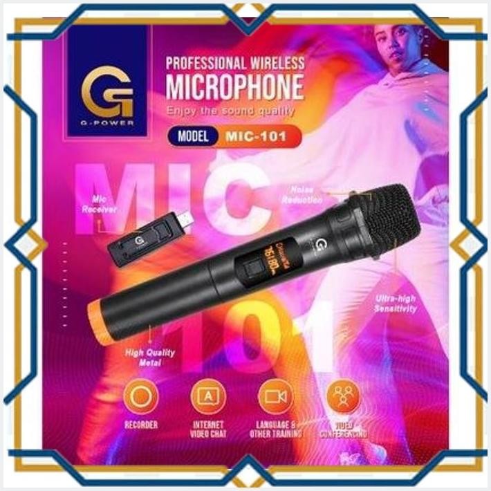 Jual [goo] microphone mikrofon profesional wireless recharge baterai advance mic-101 mic101 ...
