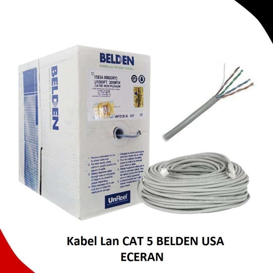 Jual Kabel LAN UTP Cat 5e Belden Meteran Cat 5 Eceran Indoor UTP ...