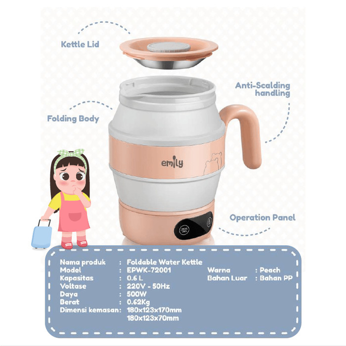 Jual NEW SERIES EMILY PORTABLE WATER KETTLE 0.6L / TEKO PEMANAS AIR ...