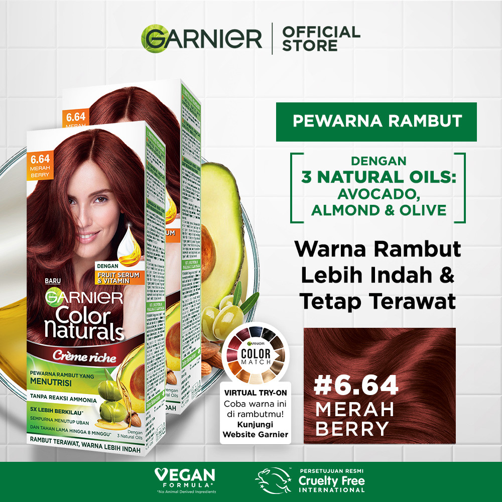 Jual Garnier Color Natural Express Merah Berry - 2pcs | Shopee Indonesia