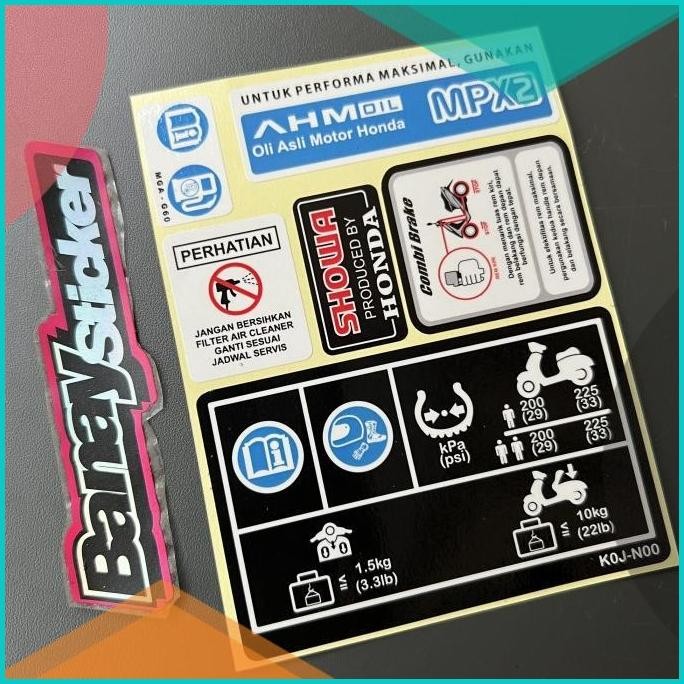 Jual Stiker Sticker PENTING PERINGATAN HONDA Matic New Baru Set 8JVLZ4 ...