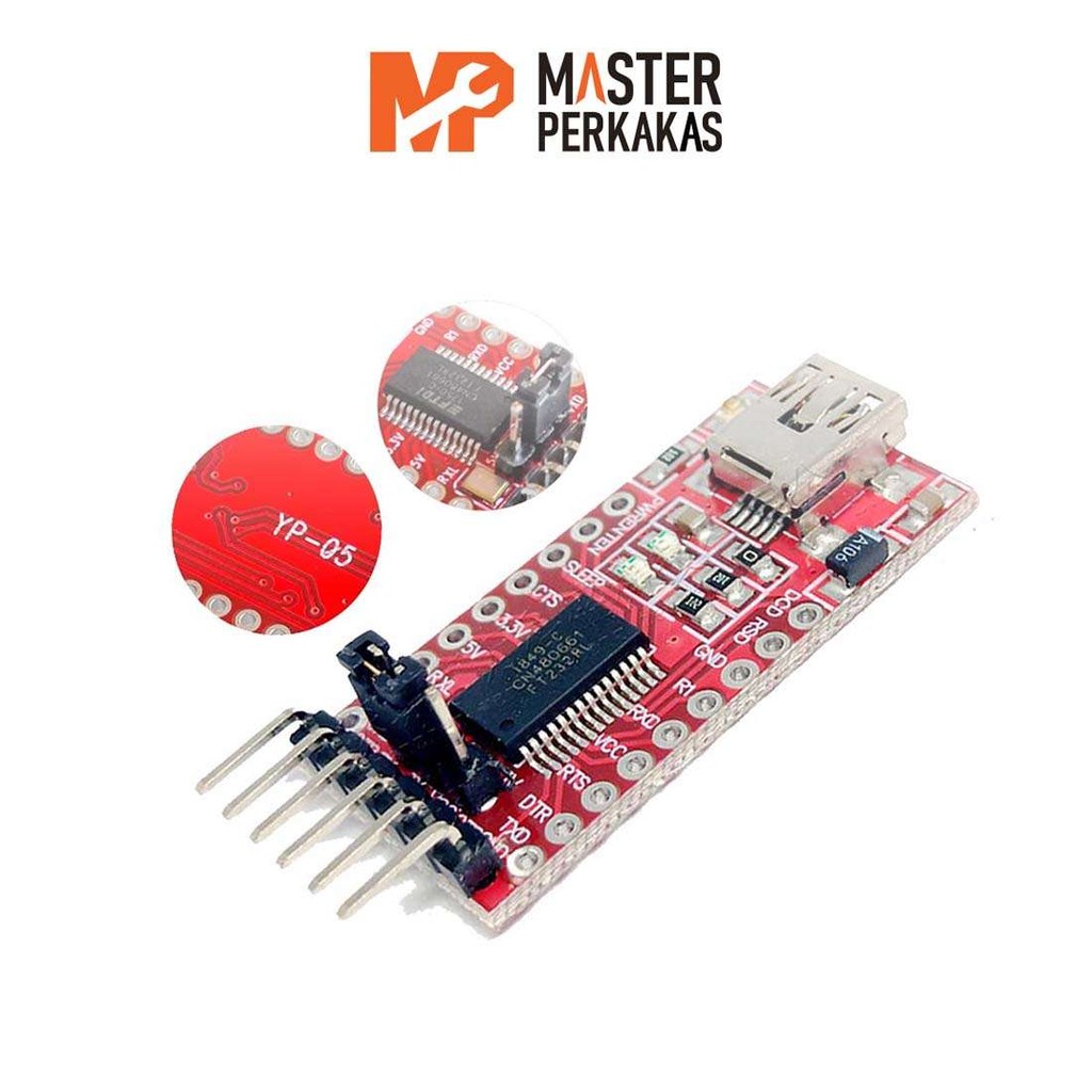 Jual Modul USB to Serial TTL FT232RL MP / FTDI Converter 3.3V 5V Adapter Module For Arduino ...