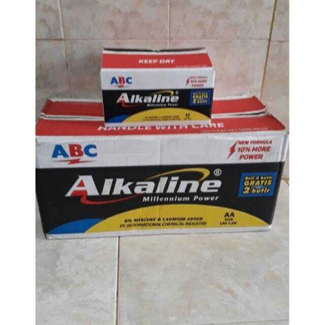 Jual Baterai / Batre Abc Alkaline Aa / A2 (4+2) Isi 6 Lr6 1 Dus 72 Card ...