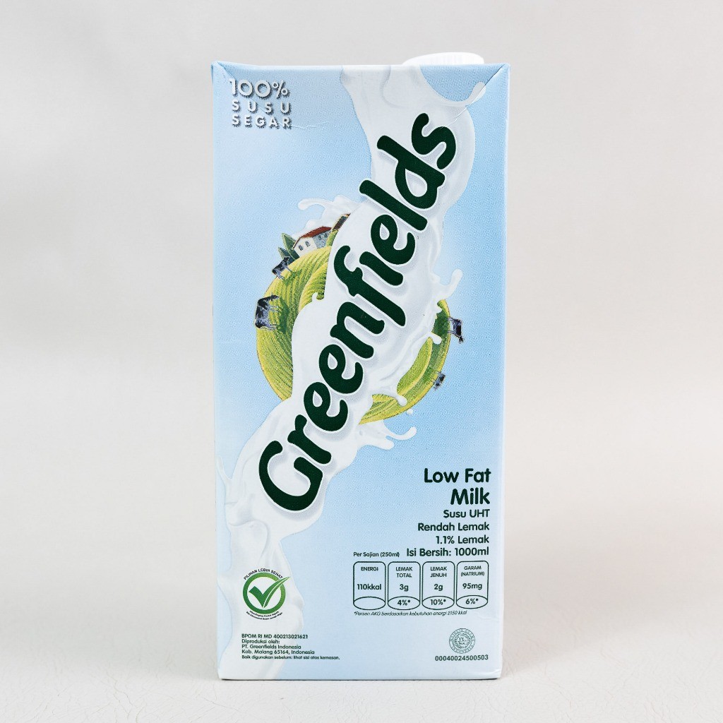 Jual Greenfields Susu UHT Low Fat 1 liter Sayurbox | Shopee Indonesia