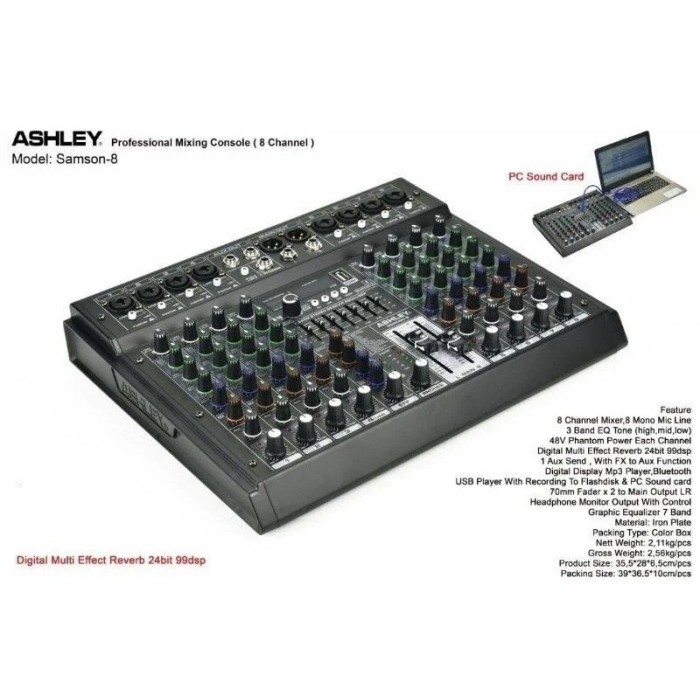 Jual Mixer Ashley Samson 8 / Samson8 / Samson-8 8 Channel Original ...