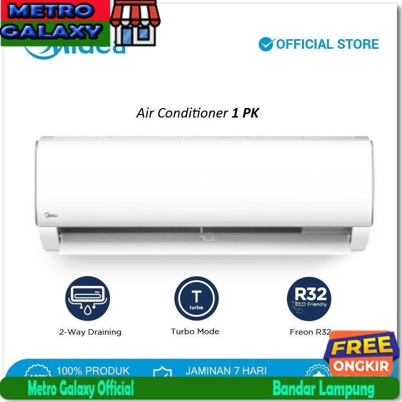 Jual AC MIDEA Gold Fin MSAF-09CRN2 1 PK ada indikator suhu Garansi ...