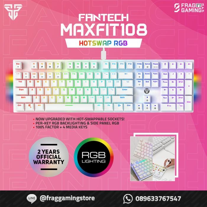 Jual Fantech Maxfit108 Maxfit 108 Hotswap Rgb Keyboard Mechanical Mk855 | Shopee Indonesia