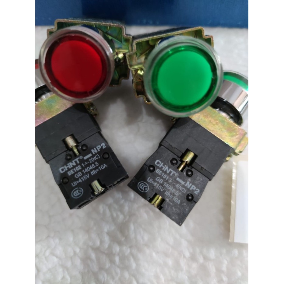 Jual PUSH BUTTON SWITCH MERAH HIJAU CHNT 30MM NP2-BW3462 NP2-BW3361 220V TERMURAH | Shopee Indonesia