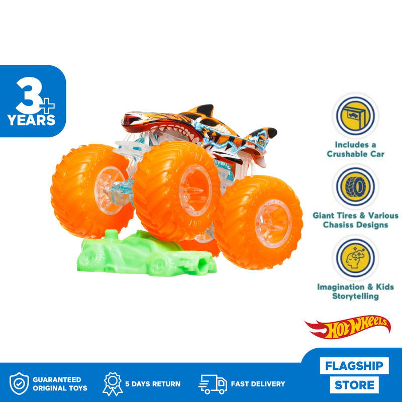 Jual Hot Wheels Monster Trucks Power Smasher 2024 Tiger Shark - Mainan Mobil Balap | Shopee ...