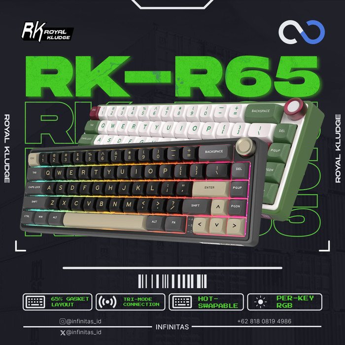 Jual PROMO!! Royal Kludge RK-R65 / RKR65 Hotswap Gasket 65% Mechanical ...