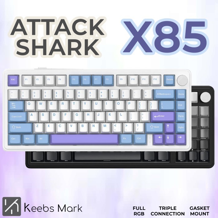 Jual READY!! Attack Shark X85 Fullkit RGB 75% Layout Knob Mechanical ...